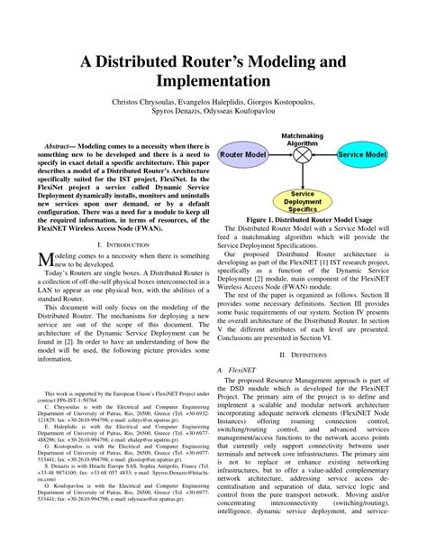 Pdf A Distributed Routers Modeling And Implementation