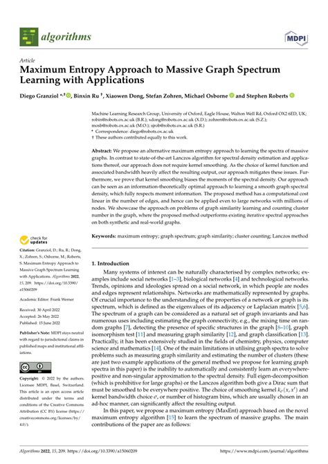 PDF Maximum Entropy Approach To Massive Graph Spectrum Learning With