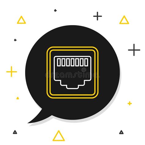 Line Network Port Cable Socket Icon Isolated On White Background Lan Ethernet Port Sign