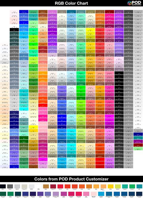 Printable Hex Code Chart Free Printables
