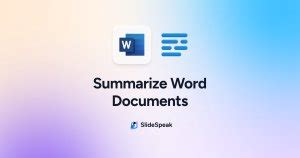 How to Use AI to Summarize a Word Document - SlideSpeak