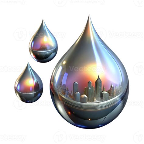 beautiful contemporary Liquid mercury droplets, suspended in mid air, reflecting distorted ...