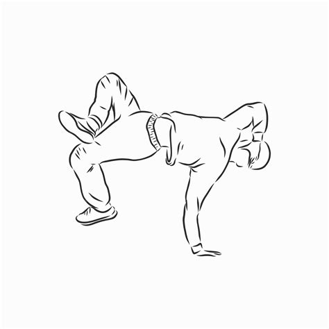 Romper El Dibujo De Línea Continua De Bailarina Break Dance Bailarina