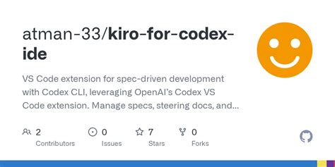 Github Atman 33 Kiro For Codex Ide Vs Code Extension For Spec Driven Development With Codex