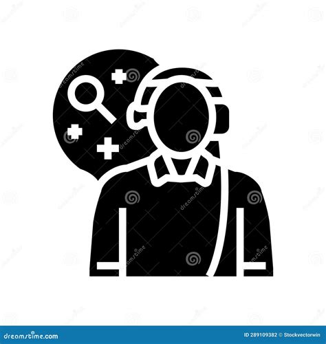 Hearing Assessment Audiologist Doctor Glyph Icon Vector Illustration