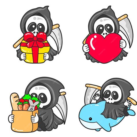 Premium Vector Illustration Of Cute Skull Ghost Icon Funny Skull