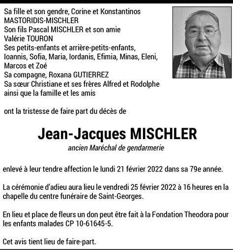 Jean Jacques Mischler Hommages