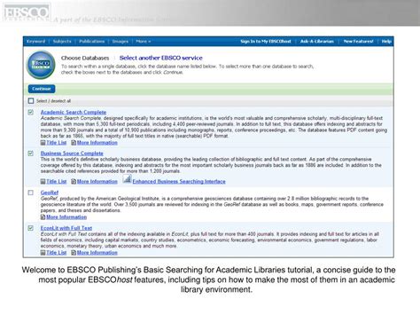 Ppt Ebsco Host Basic Searching For Academic Libraries Powerpoint Presentation Id 3271304