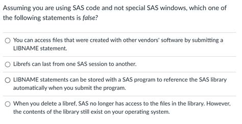 Solved What Statement Is Used To Read A Sas Data Set In A