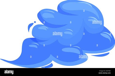 Cartoon Blue Smoke Cloud Is Floating In The Air Blue Smoke Cloud Is