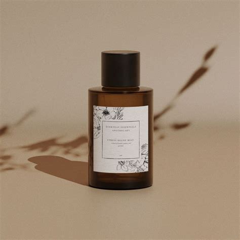 Floral Skincare Bottle Label Essentials Oils Serum Label Product