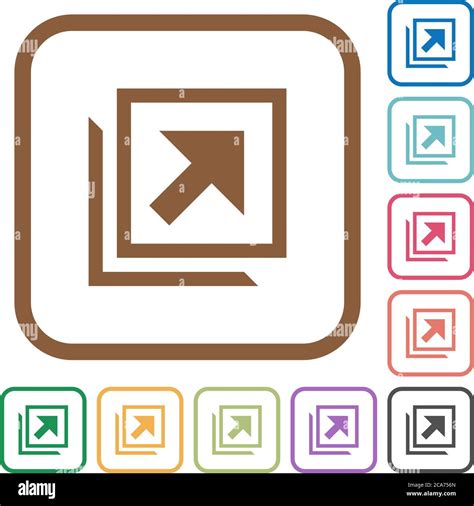 Open In New Window Simple Icons In Color Rounded Square Frames On White