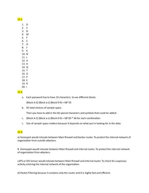 Chapter 13 AIS HW Homework 13 1 R 2 W 3 T 4 U 5 G 6 A 7 D 8