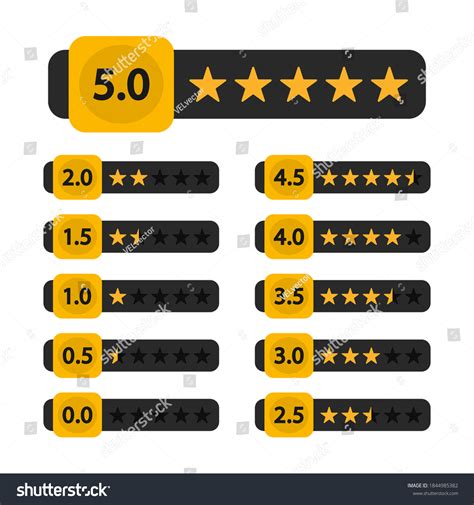 Set Stars Rating Rate How Good Stock Vector Royalty Free 1844985382