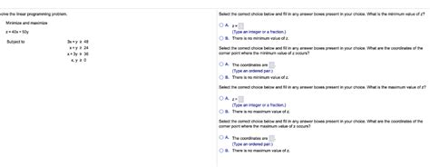 Solved Olve The Linear Programming Problem Select The