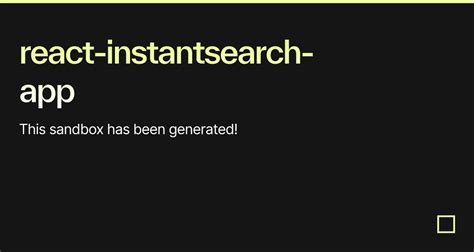 React Instantsearch App Codesandbox
