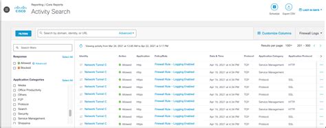 Review Firewall Logs Through The Activity Search Report