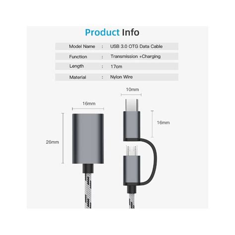 Cable Otg Micro Usb Y Usb C Tipo Usb 30