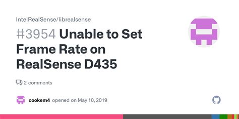 Unable To Set Frame Rate On RealSense D Issue IntelRealSense Librealsense GitHub