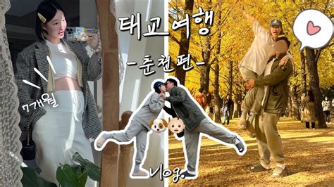 Vlog 임신 25주차 행복 쩌는 임산부 Vlog 강원도 태교여행 춘천 빵귤맨숀 애견동반 태교여행 남이섬
