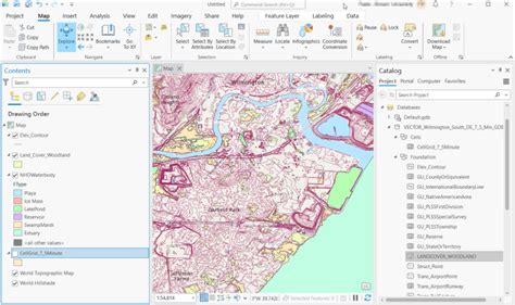 Usgs Topo Map Vector Layers For Gis At These Coordinates