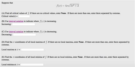Solved Suppose That A Find All Critical Values Of F If