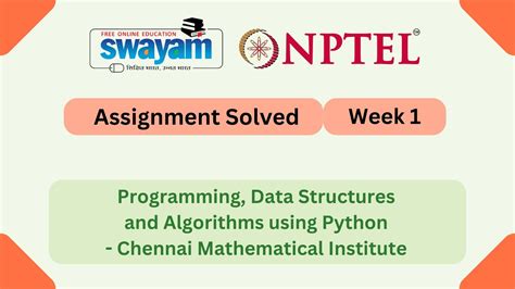 Programming Data Structures And Algorithms Using Python Week 1