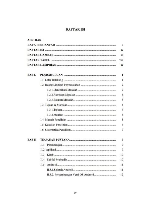 Contoh Dan Format Daftar Isi Skripsi Tesis Dan Laporan Deepublish Store