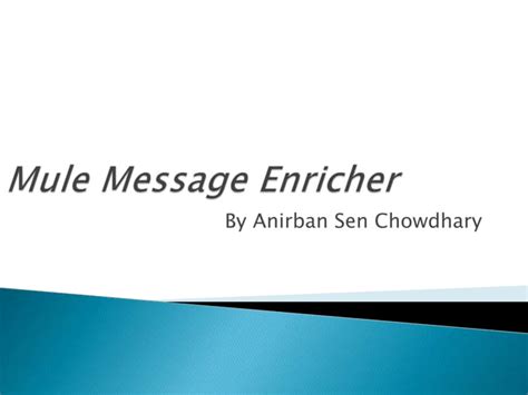 Mule Message Enricher Ppt