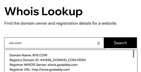 finding domain and registrations details with wix whois lookup help