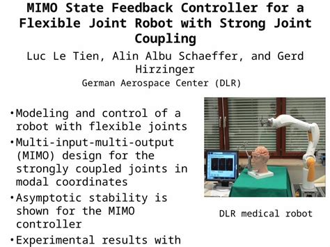 ppt mimo state feedback controller for a flexible joint robot with