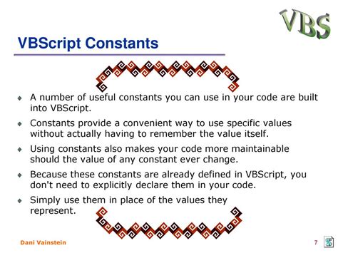 Vbscript Session 6 Dani Vainstein Ppt Download