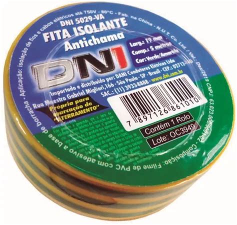 Fita Isolante Em Pvc Antichamaverde Amarela5mts Dni5029 Va MercadoLivre