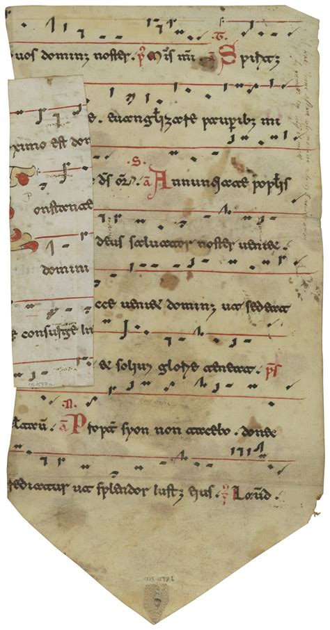 Beneventan Neumes A Leaf And A Fragment From A Beneventan Antiphonal