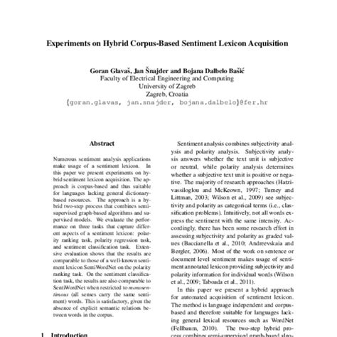 Experiments On Hybrid Corpus Based Sentiment Lexicon Acquisition Acl