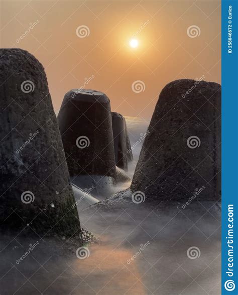 Breakwater Bollards In Arabian Sea Stock Photo Image Of Bollards Huge