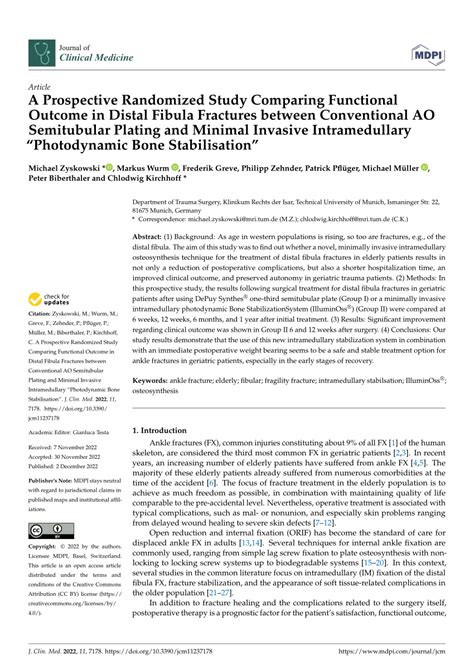 Pdf A Prospective Randomized Study Comparing Functional Outcome In