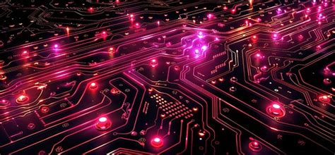 A Vibrant Abstract Representation Of Circuit Board With Glowing Elements Background Circuit