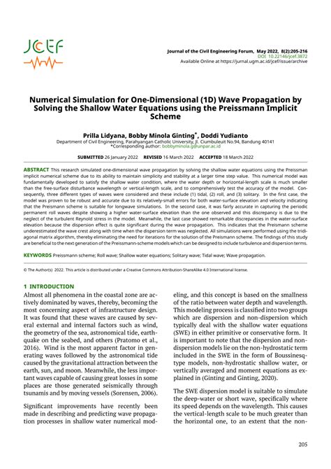 Pdf Numerical Simulation For One Dimensional 1d Wave Propagation By