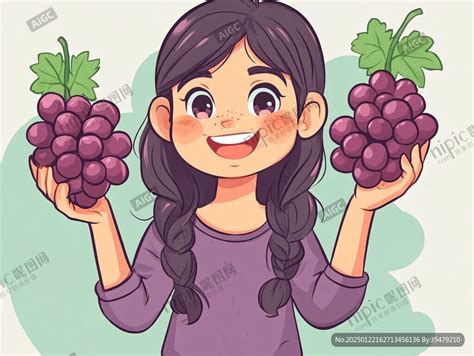 Ai创作图葡萄包装人物插画设计 手绘葡萄女孩 农家女孩采葡萄插画 原创葡萄插画 女孩葡萄 葡萄女生 手绘西梅女孩 捧着水果插画 晴王葡萄插画 新疆葡萄插画 吃葡萄手绘 红提葡萄插画 采葡萄女孩