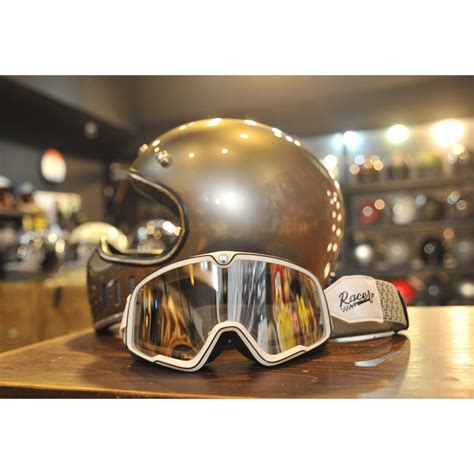 【vintage】 免運 Racer 山車帽 風鏡 白框 越野帽 電鍍銀 M2r Mx2 Rider 復古帽 鏡片多款 蝦皮購物