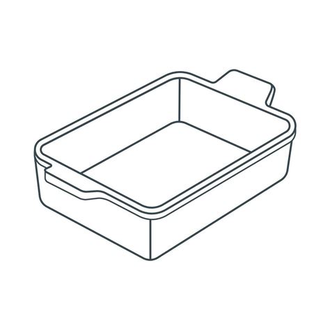 Dishes Rectangular Baking Dish Pan Line Art 24867124 Vector Art At