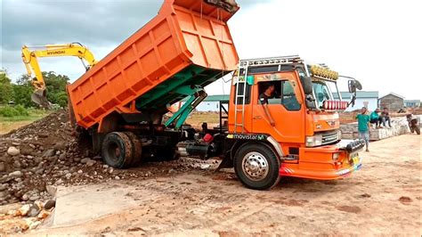 Mobil Dump Truk Fuso Jomlang Muatan Pasir Berbatuan YouTube