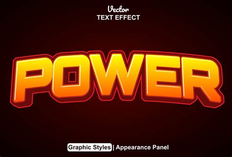 Power Text Effect With Graphic Style And Editable 17413218 Vector Art
