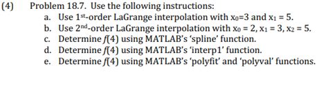 Solved 4 Problem 187 Use The Following Instructions A