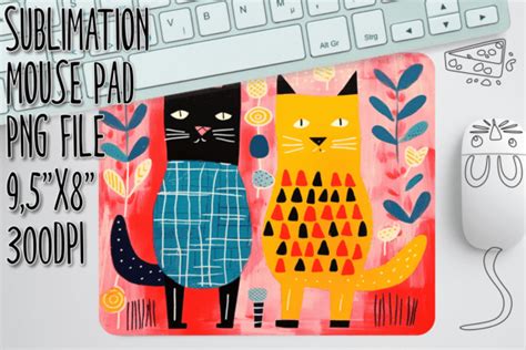 Adorable Cat Poses Mouse Pad Art Graphic By Digitaldarius · Creative