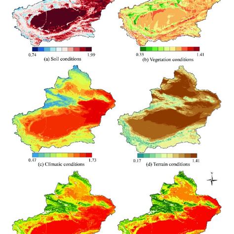 Spatial Distribution Of First Level Indicators Desertification Download Scientific Diagram