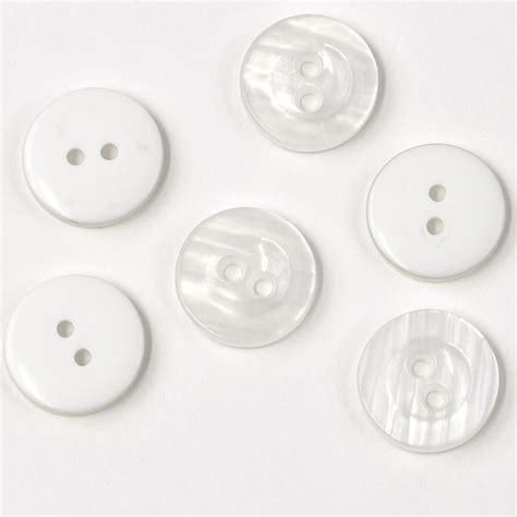 Pearl Finish Button 2 Holes White Shine Trimmings And Fabrics