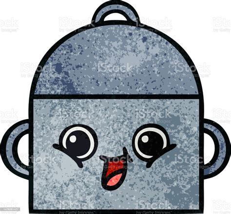 복고풍 그런 지 질감 요리 냄비의 만화 가방에 대한 스톡 벡터 아트 및 기타 이미지 가방 귀여운 그런지 이미지 기법