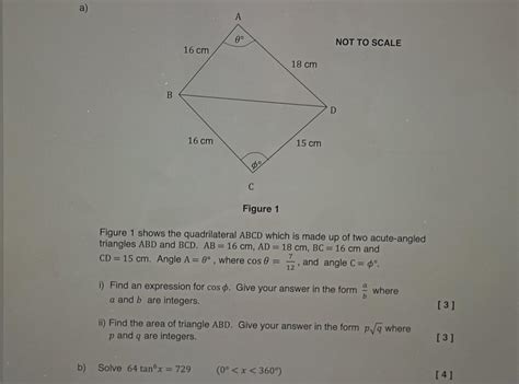 Solved Figure 1 Shows The Quadrilateral Abcd Which Is Made